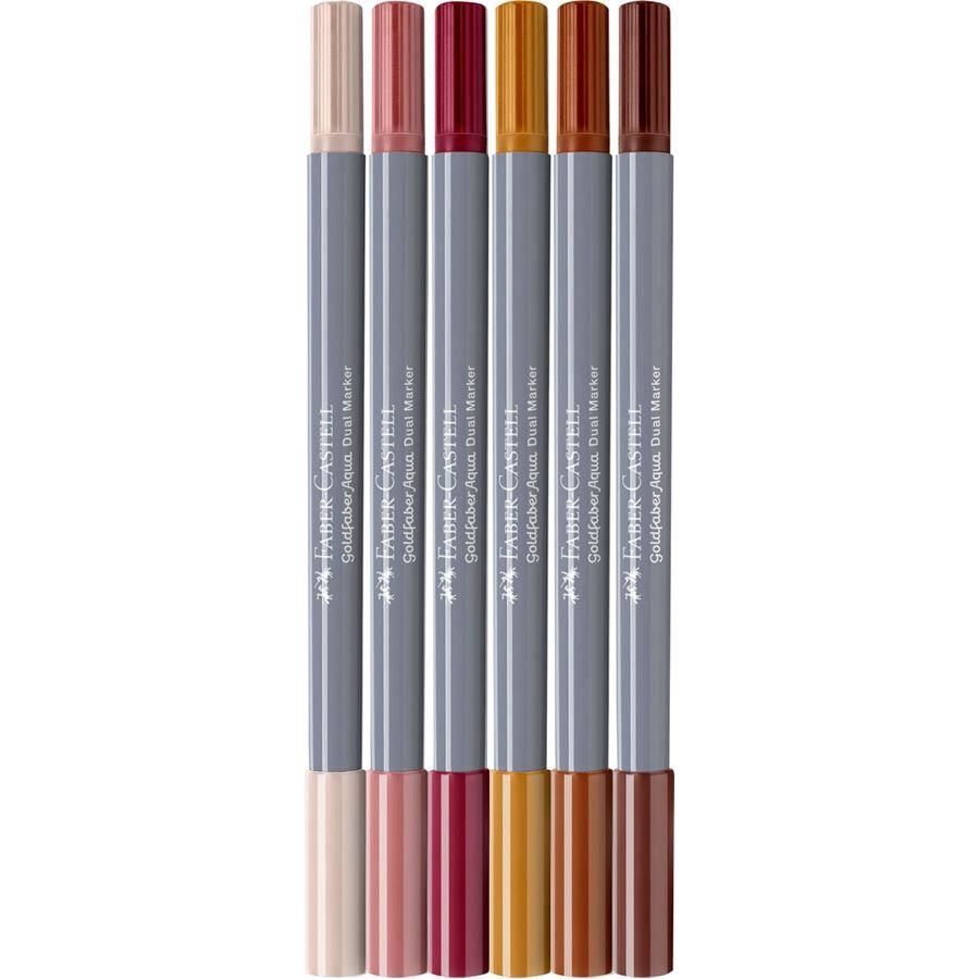 Faber-Castell Goldfaber Aqua Dual Twin Tip Watercolour Marker Sets of 6 ...