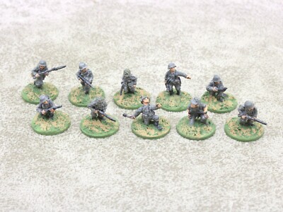 20mm WW2 metal GERMAN INFANTRY x10 Well Painted Grey Early War 25576 | eBay