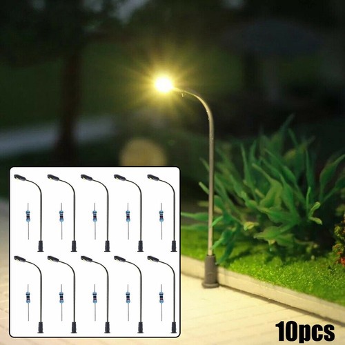 10pcs Model Railway Led 1:87 Lamps N-Scale Gauge 42mm Round Head Street ...