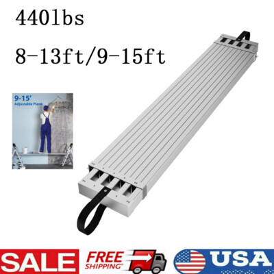 8-13ft/9-15ft Adjustable Aluminum Extension Plank 440lb Capacity ...