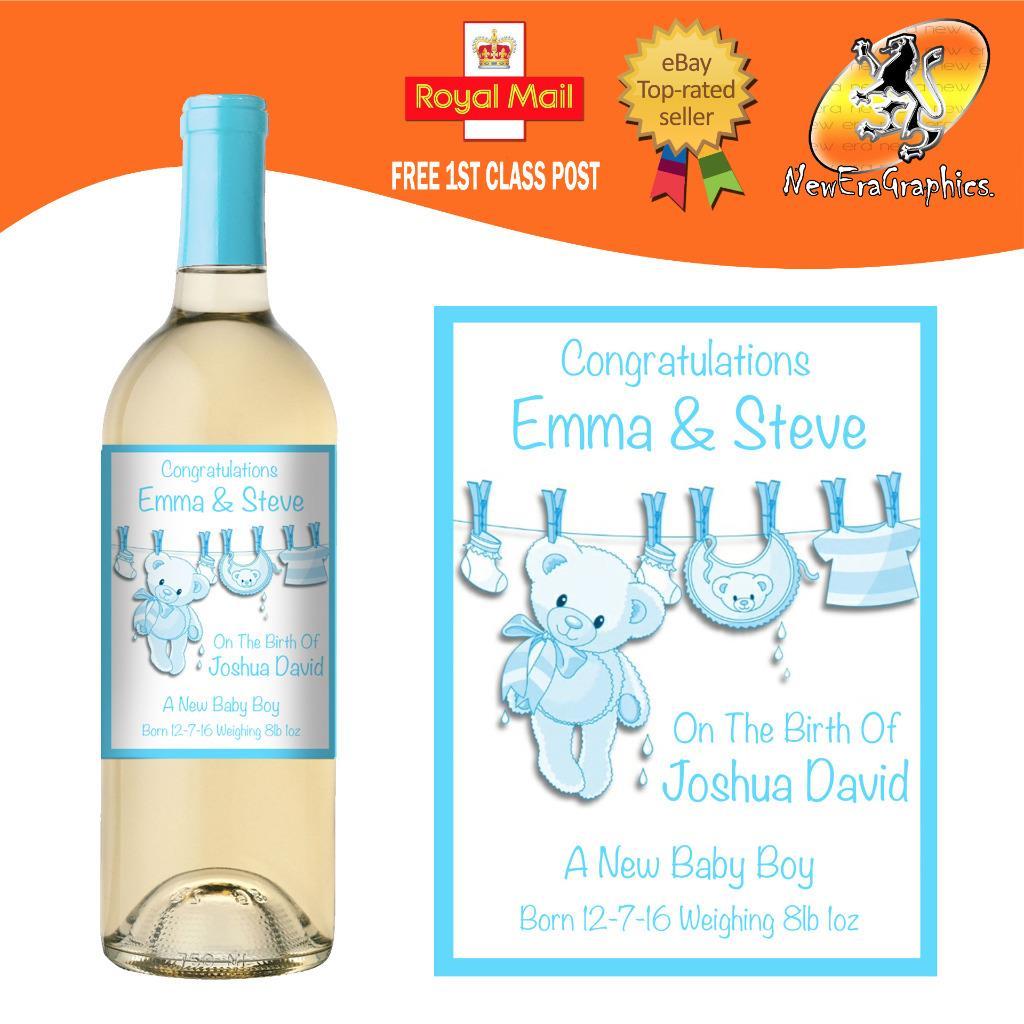 Baby Labels Nine Months New Baby Wine Label