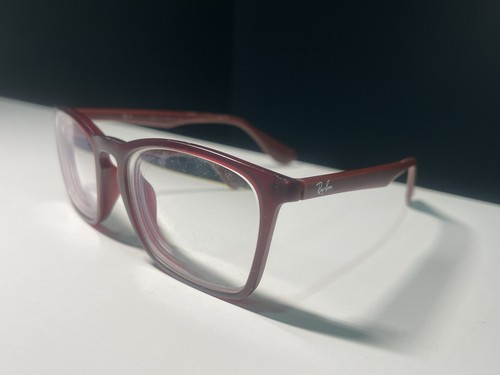 Ray Ban RB 55-18-149New Wayfarer Square Maroon Clear Sunglasses Frame ...