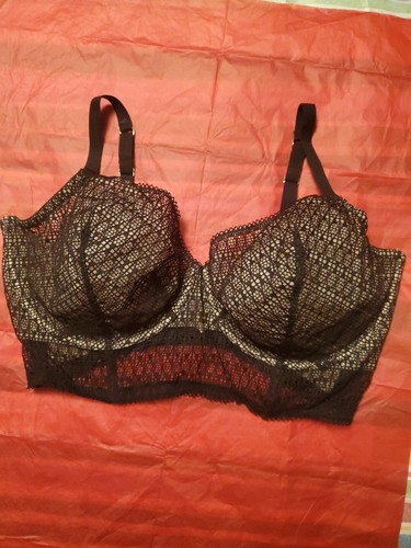 Nearly Nude Bra 42DDD Unlined Underwire Black Over Nude | eBay