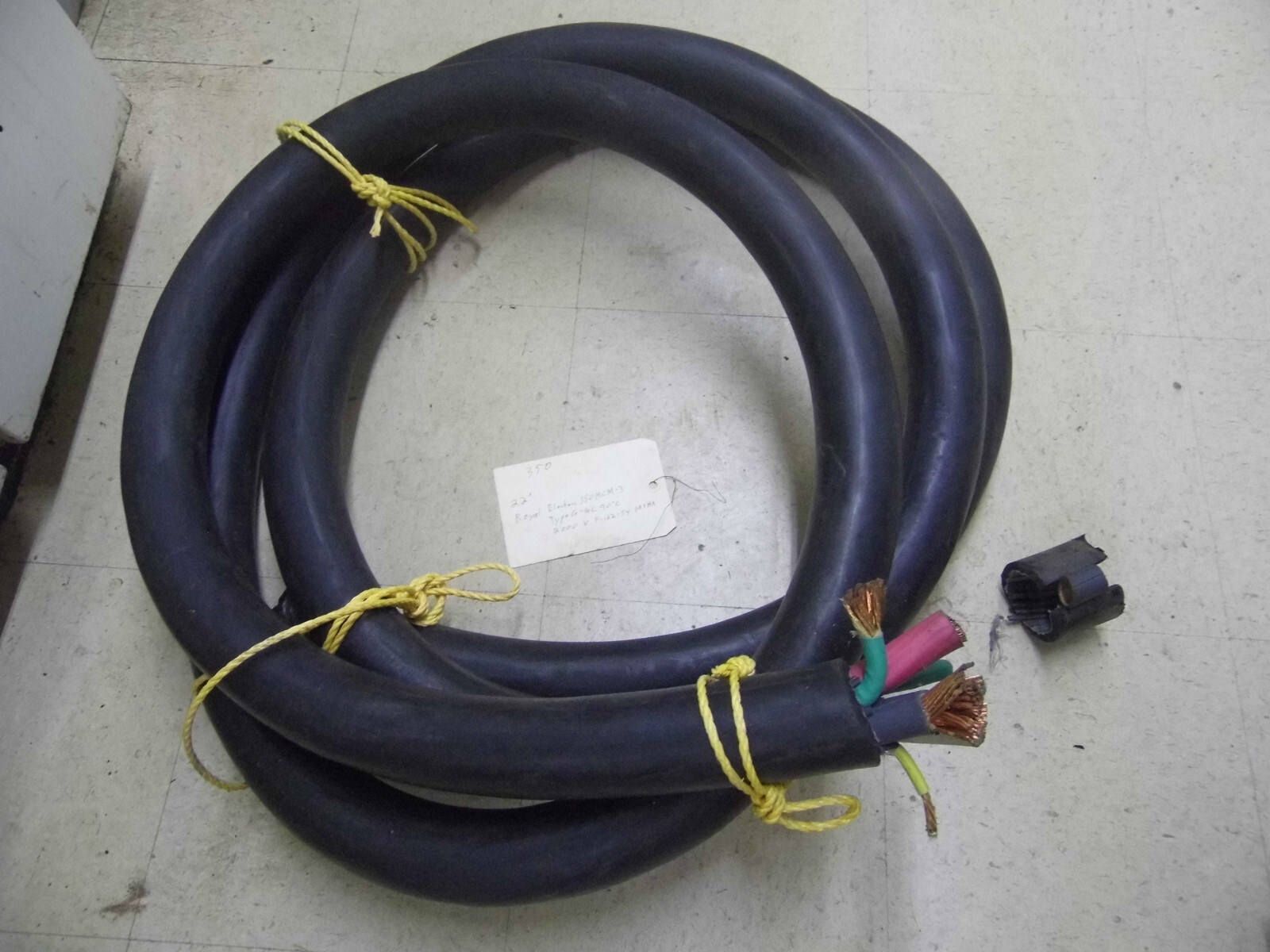22' 350 MCM 3C Portable Power Cable 2000V CU wire type G-GC | eBay