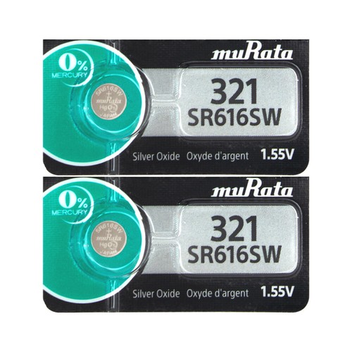 2 Murata Silver Oxide SR616SW SR616W SR616 1.55V Watch Battery ...