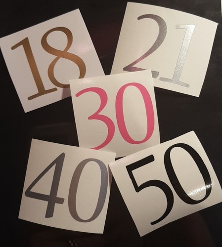 Vinyl Birthday Age Sticker for Champagne Flute Glitter Wine Glass 50th ...