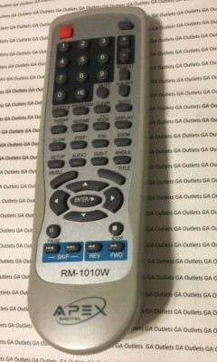 Apex RM-1010W DVD Player Remote Control AD1010W AD1110W AD1010 AD1110 ...