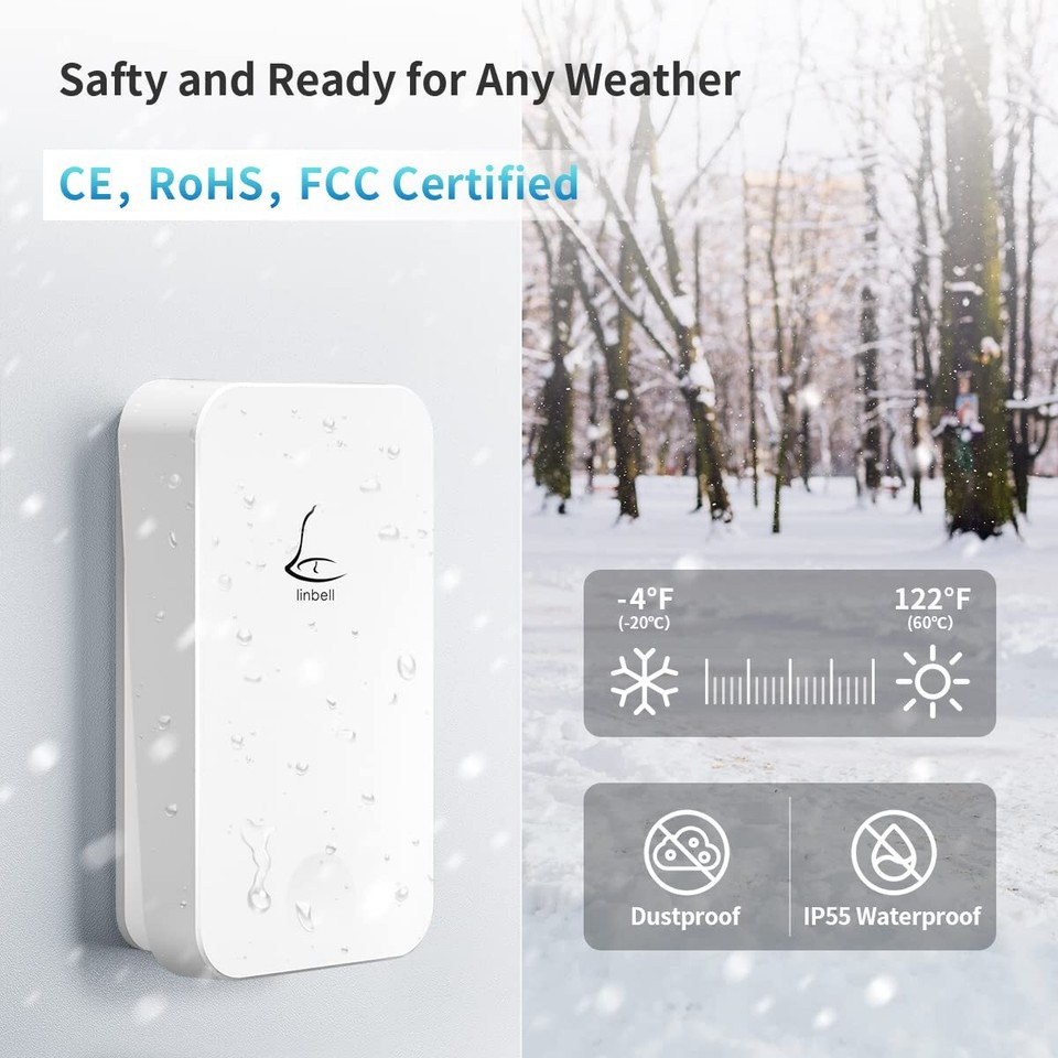 Door Bell Ringer Wireless Batteryless Wireless Doorbell Loud Enough ...