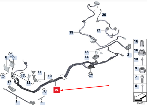 Câble de batterie positif BMW 5 Gran Turismo F07 61129348282 NOUVEAU ...