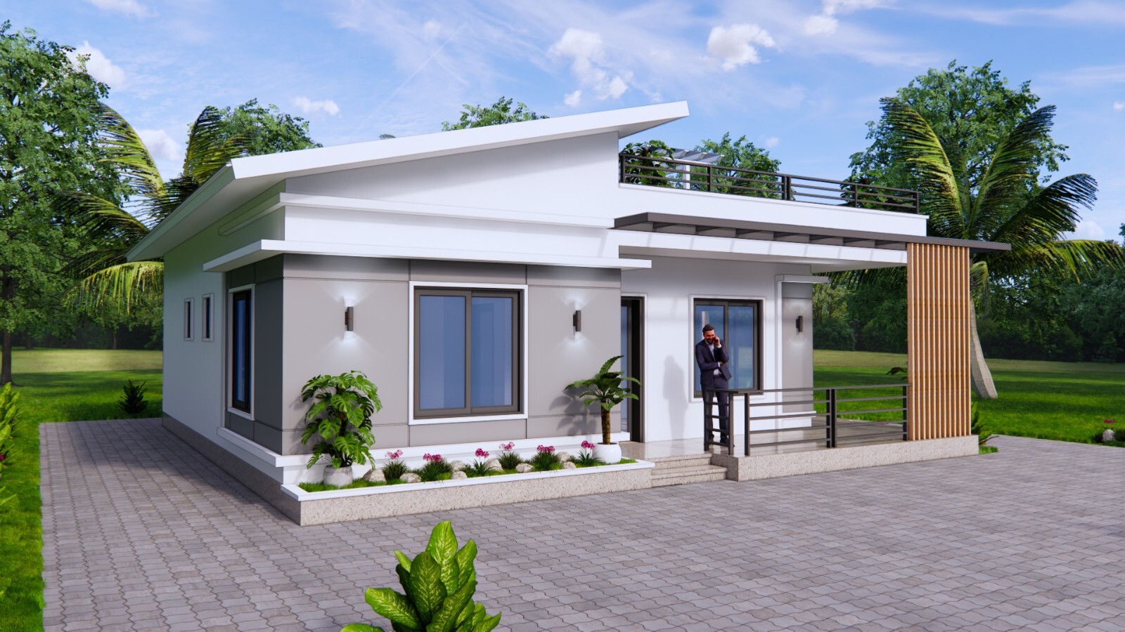 33x33 Feet Small House Plan 10x10 Meter 3 Bed 2 Bath Terrace PDF & A4 ...