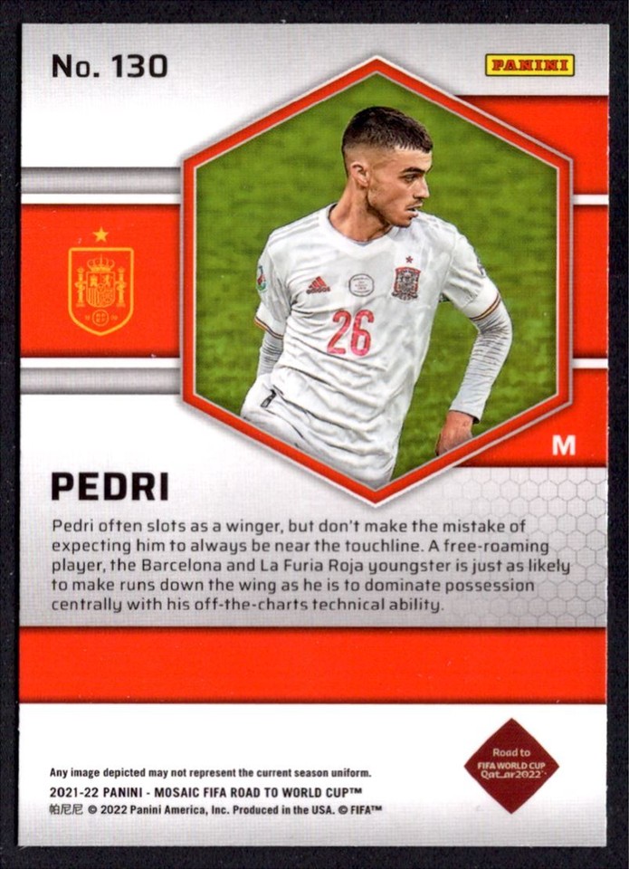 2021 Panini Mosaic Road to FIFA World Cup Pedri Spain #130 | eBay