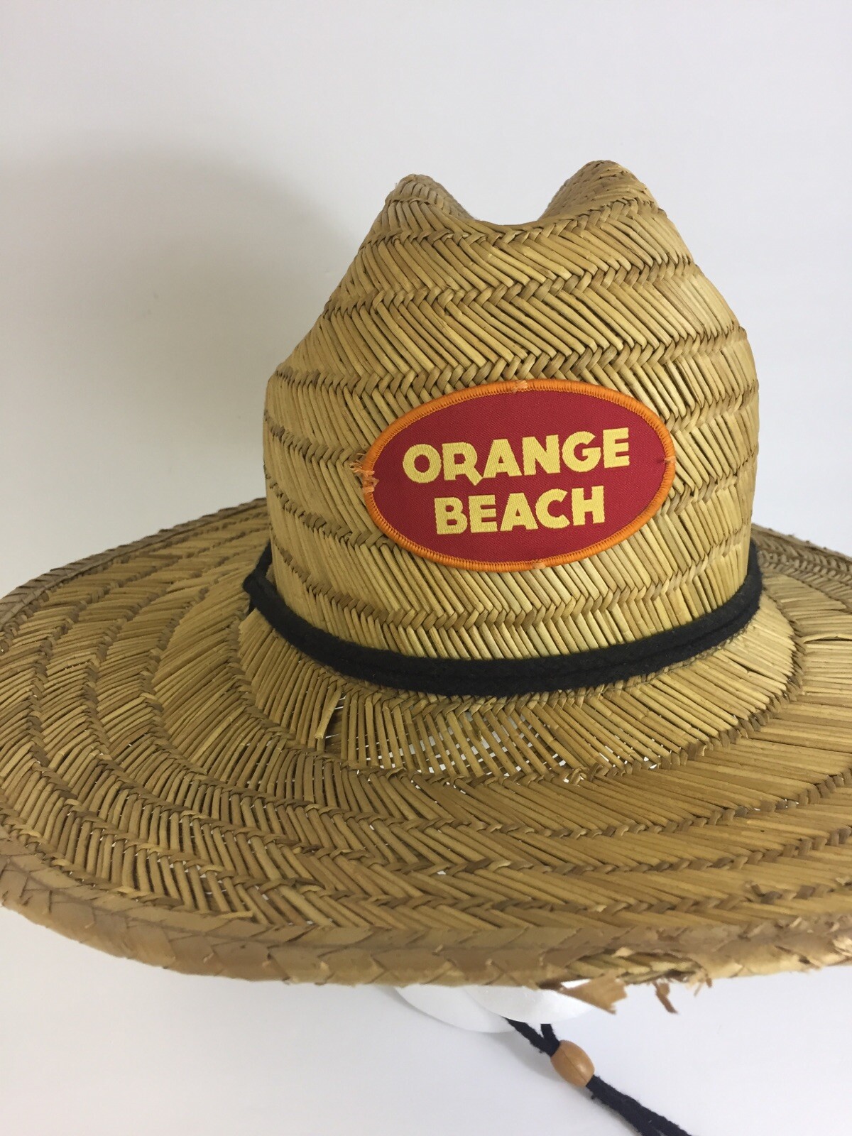 TRUE Retro VINTAGE BEACH HAT.~ ORANGE BEACH~ Straw B… - Gem