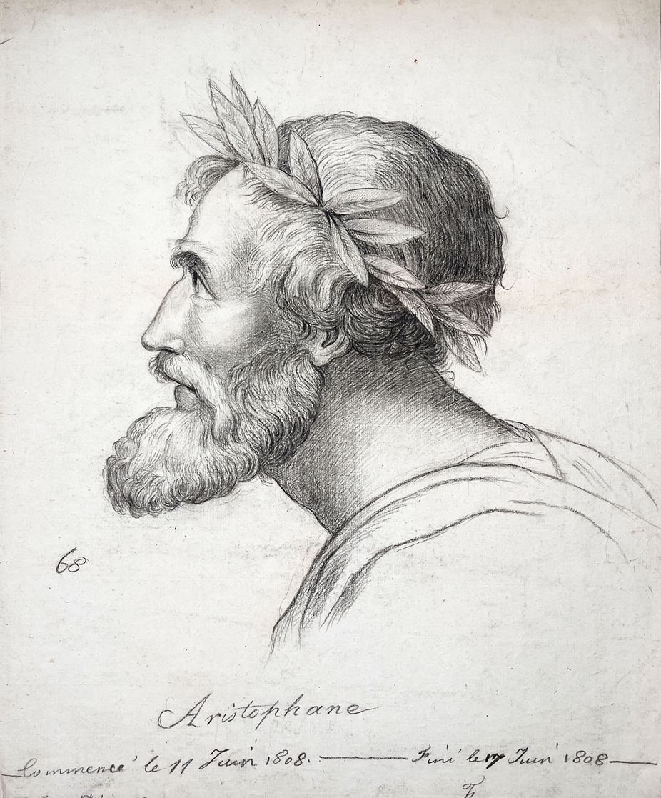 Raphael - Aristophanes Ancient Greece Ludovico Ariosto Drawing 1808 | eBay