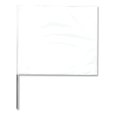 Stake Flag, 2 in x 3 in, 21 in Height, PVC Film, White Pack of 100 ...