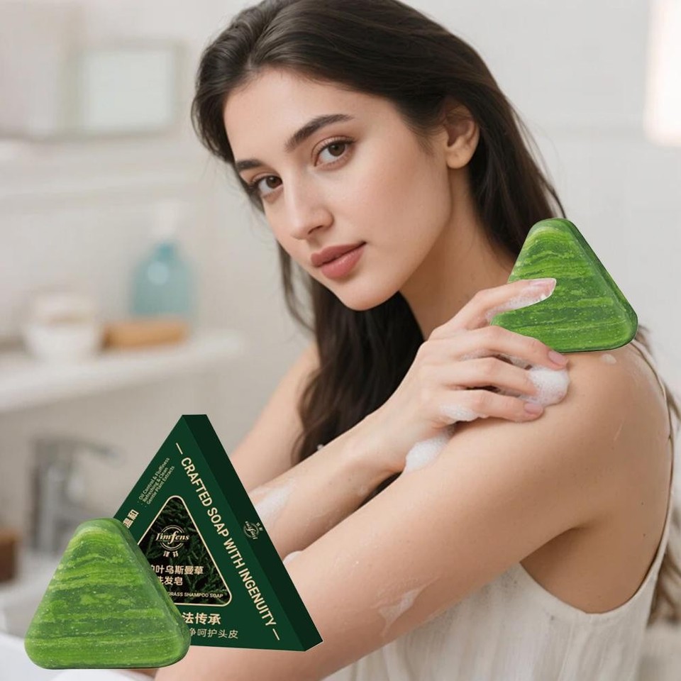 Nature Triangle Shampoo Bar,Nature Green Soap Shampoo,Usman Grass ...