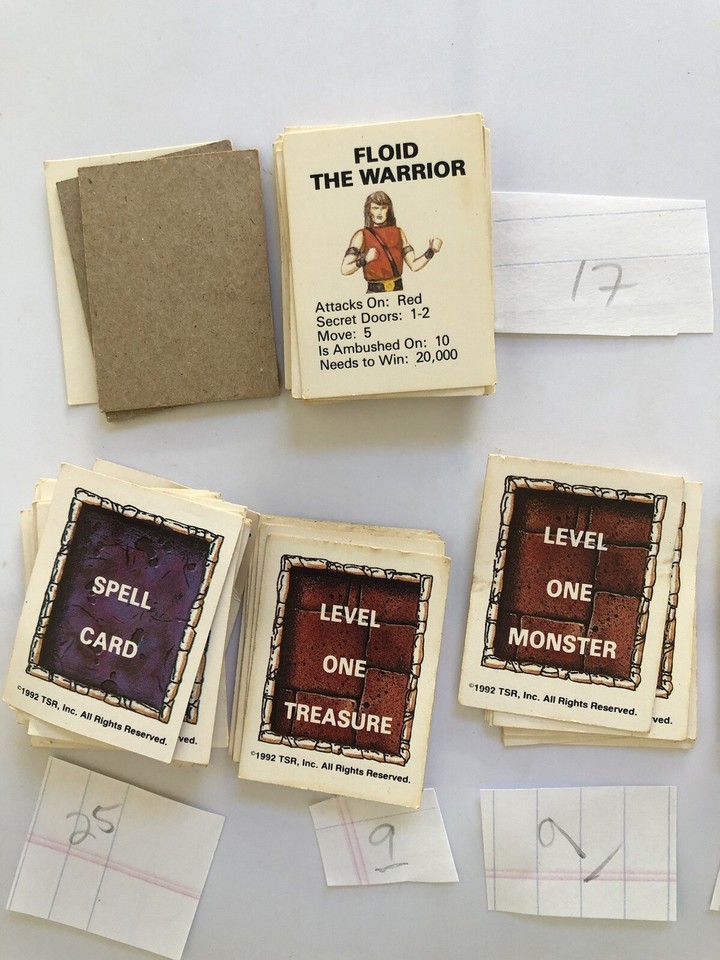 1992 Vintage Dungeon Board Game TSR D&D DUNGEONS AND DRAGONS HUGE PARTS ...