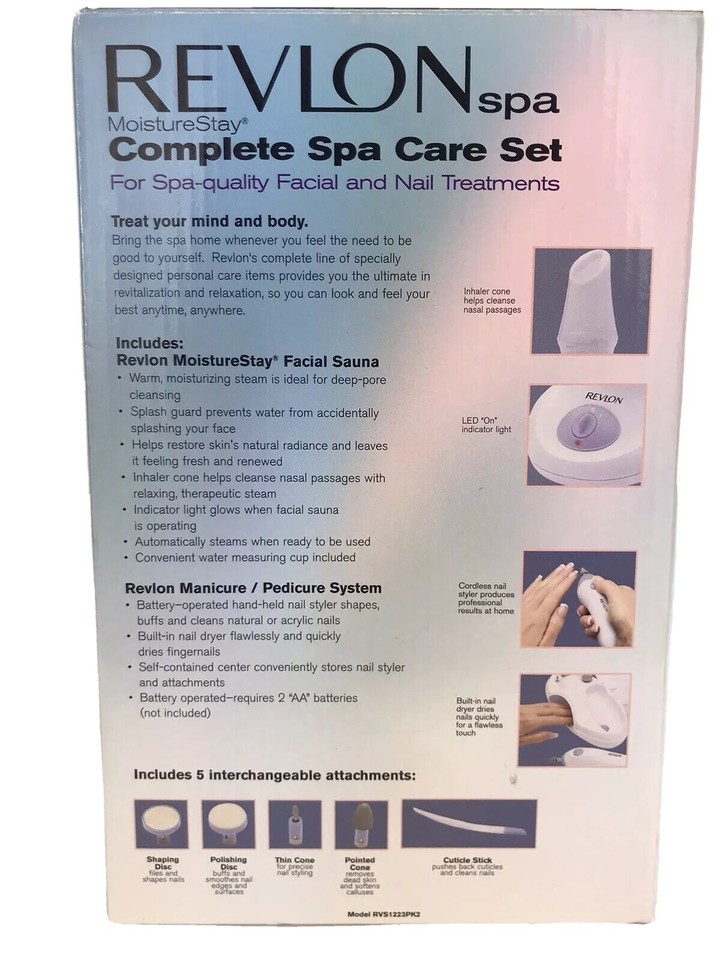NEW Revlon Spa-MoistureStay-Complete Spa Care-Facial Sauna,Manicure ...