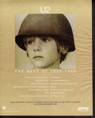 Vintage print advertisement music U2 Best of 1980-1990 Pride I Will ...