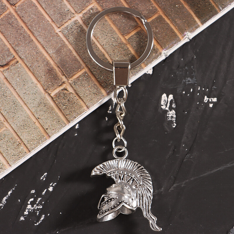 Spartan Roman Helmet Warrior Greek Gladiator Alloy Keychain Jewelry ...