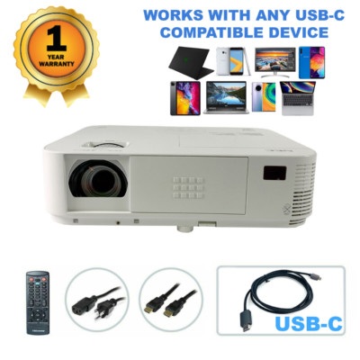 NEC M323X DLP Cinema Projector 3200 ANSI 1080p HDMI USB-C Bundle 1 YEAR ...