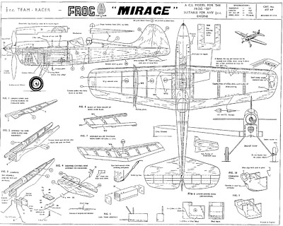 FROG MIRAGE CONTROL LINE MODEL PLAN 15" SPAN | eBay UK