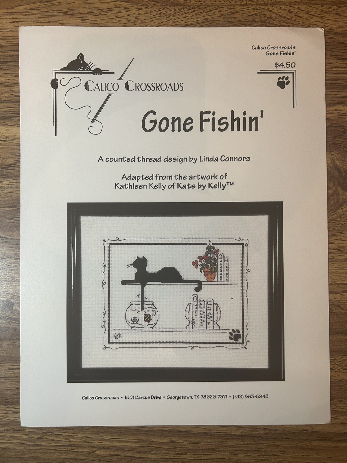 Calico Crossroads "Gone Fishin' " Cross Stitch Chart | eBay