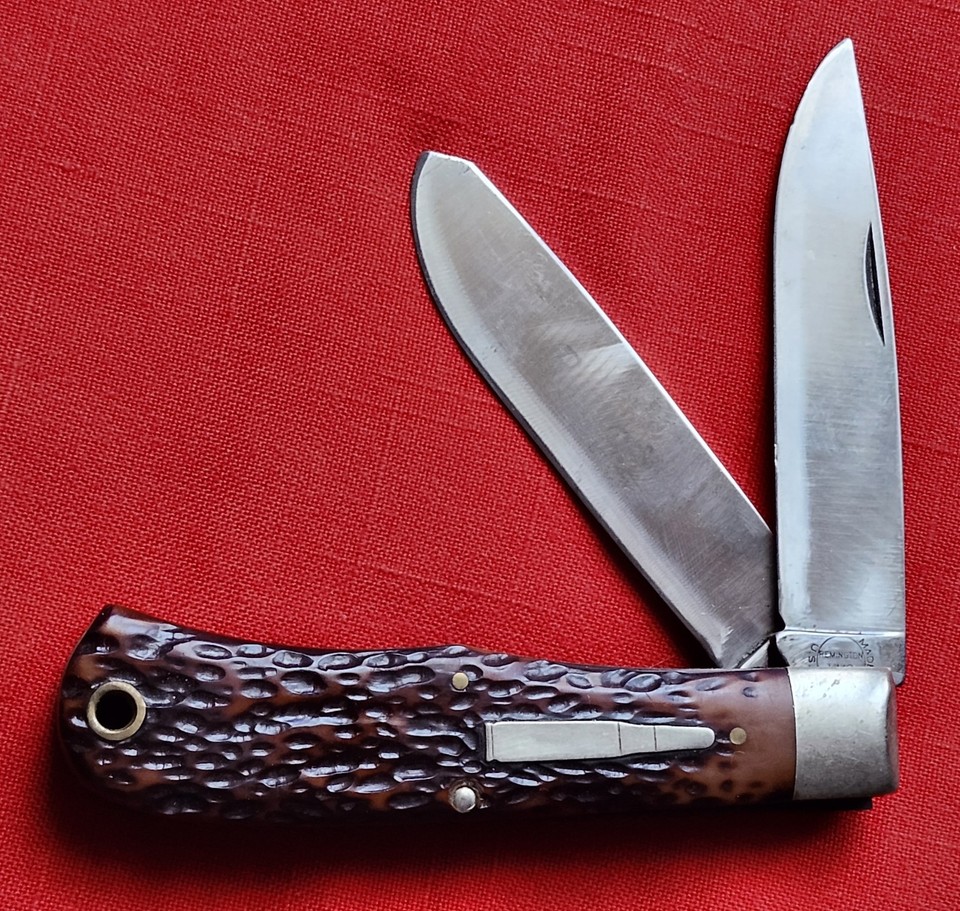 VINTAGE REMINGTON R1123 UMC BULLET 2 BLADE FOLDING POCKET KNIFE W/CASE ...
