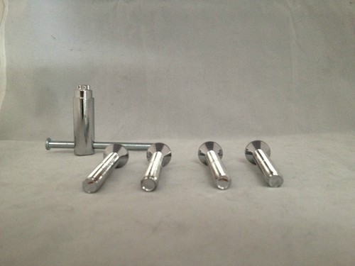 4 CHROME WHEEL RIM CENTER CAP SCREWS LOCKS CONE SEAT 5/16" - 18 THREAD ...