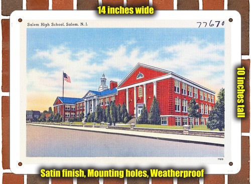 Metal Sign - New Jersey Postcard - Salem High School, Salem, N. J. | eBay