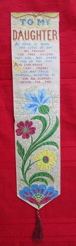 ANTIQUE STEVENGRAPH SILK RIBBON/BOOKMARK - "To My Daughter" | eBay