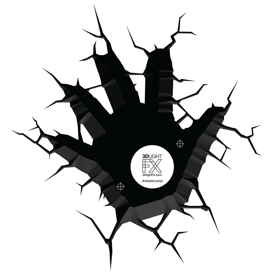 3D Deco Light FX Avengers Replacement Crack Wall sticker Led Wall Light ...