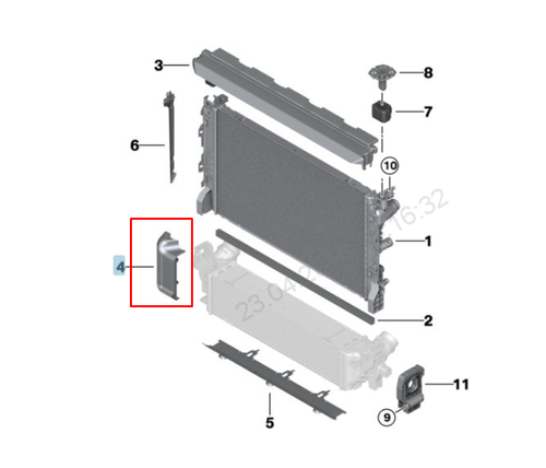 NEW BMW 7 G11 RIGHT RADIATOR LOWER COVER 17118581955 8581955 2016 ...