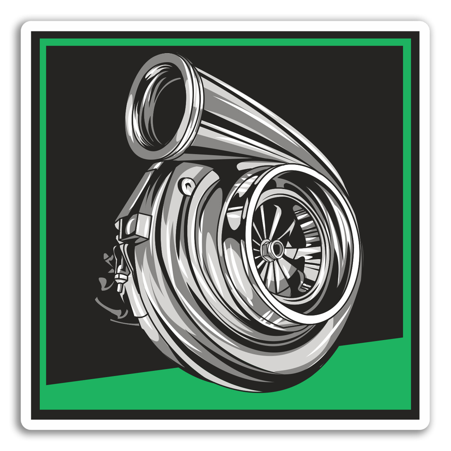 2 x 10cm Turbo Vinyl Stickers - Turbocharger Men's Car Fun Sticker ...