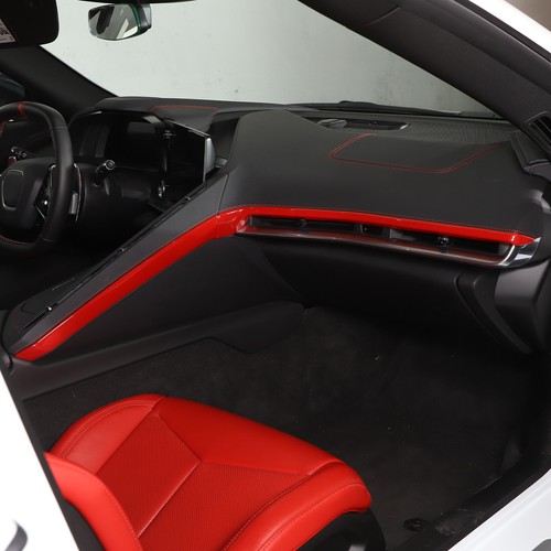 Red Interior Passenger Side Dash Air Vent Trim Strip Fits Corvette C8 ...