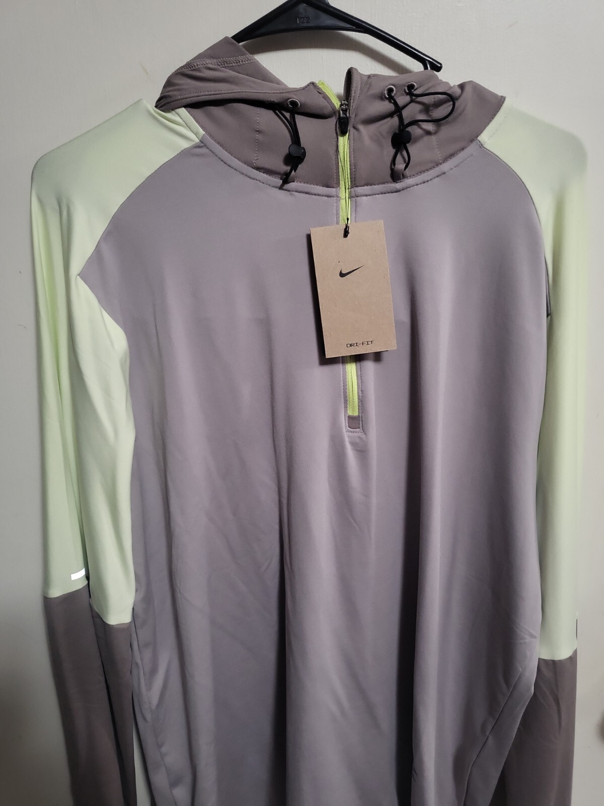 Mens Nike Dri-FIT Element 1/2-Zip Trail Running Top Tan Yellow Size ...
