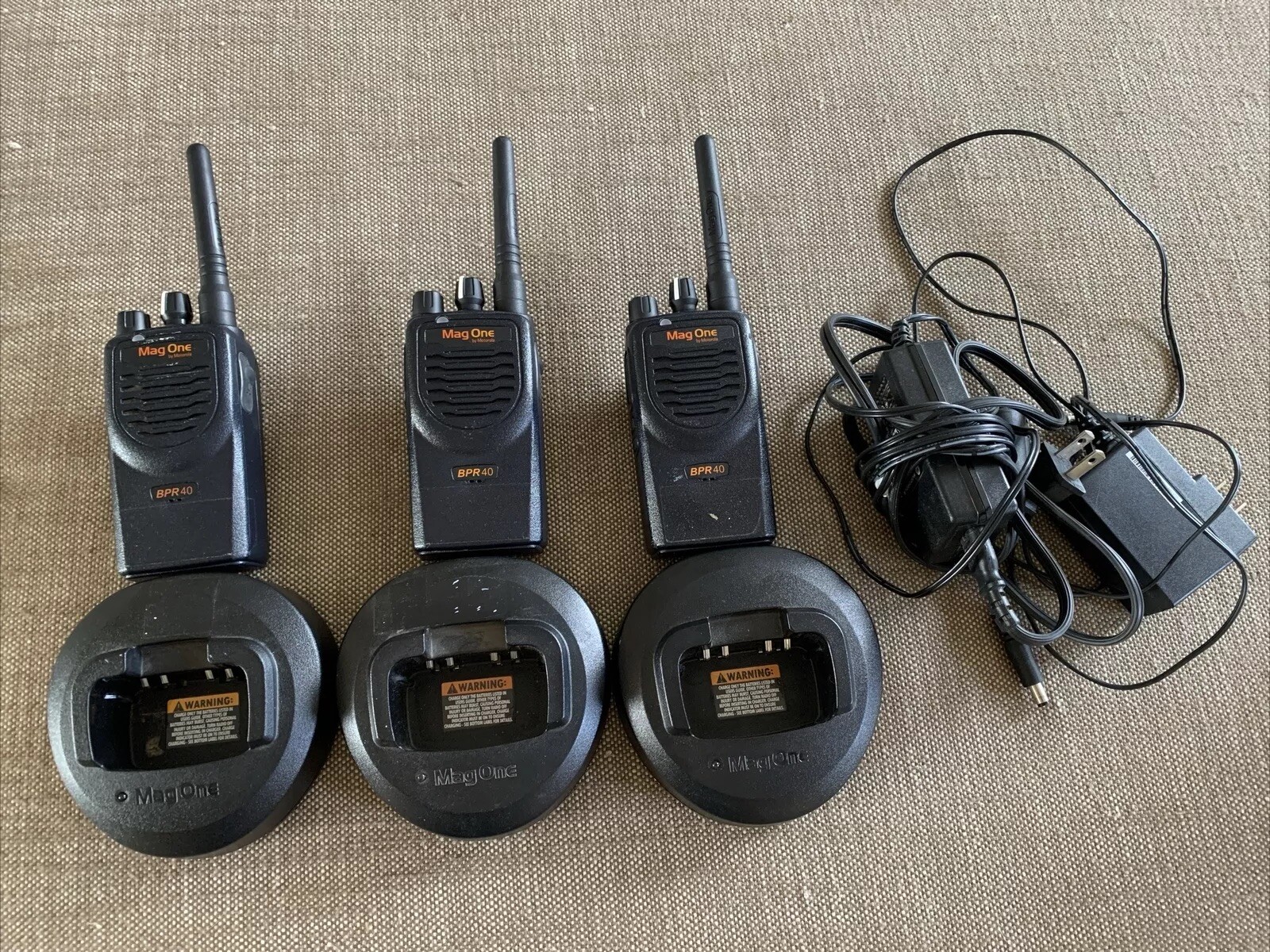 3 Motorola Mag One BPR40 Radios. All Chargers/bases Included. Used. | eBay