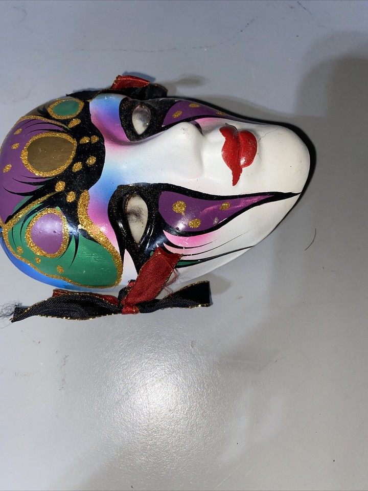 Vintage Painted Ceramic Face Mask 80s glam | eBay