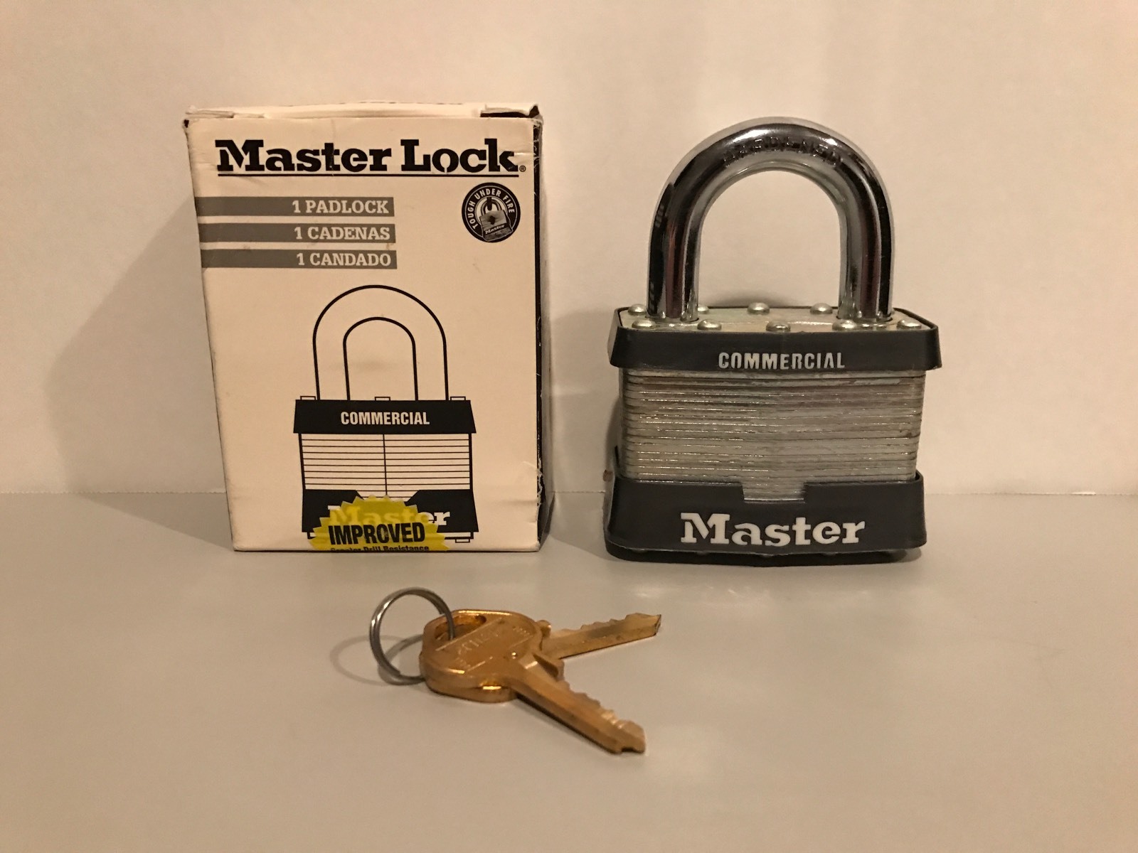 Master Lock Commercial Silver Pad Lock with Two Keys BRAND NEW IN BOX ...