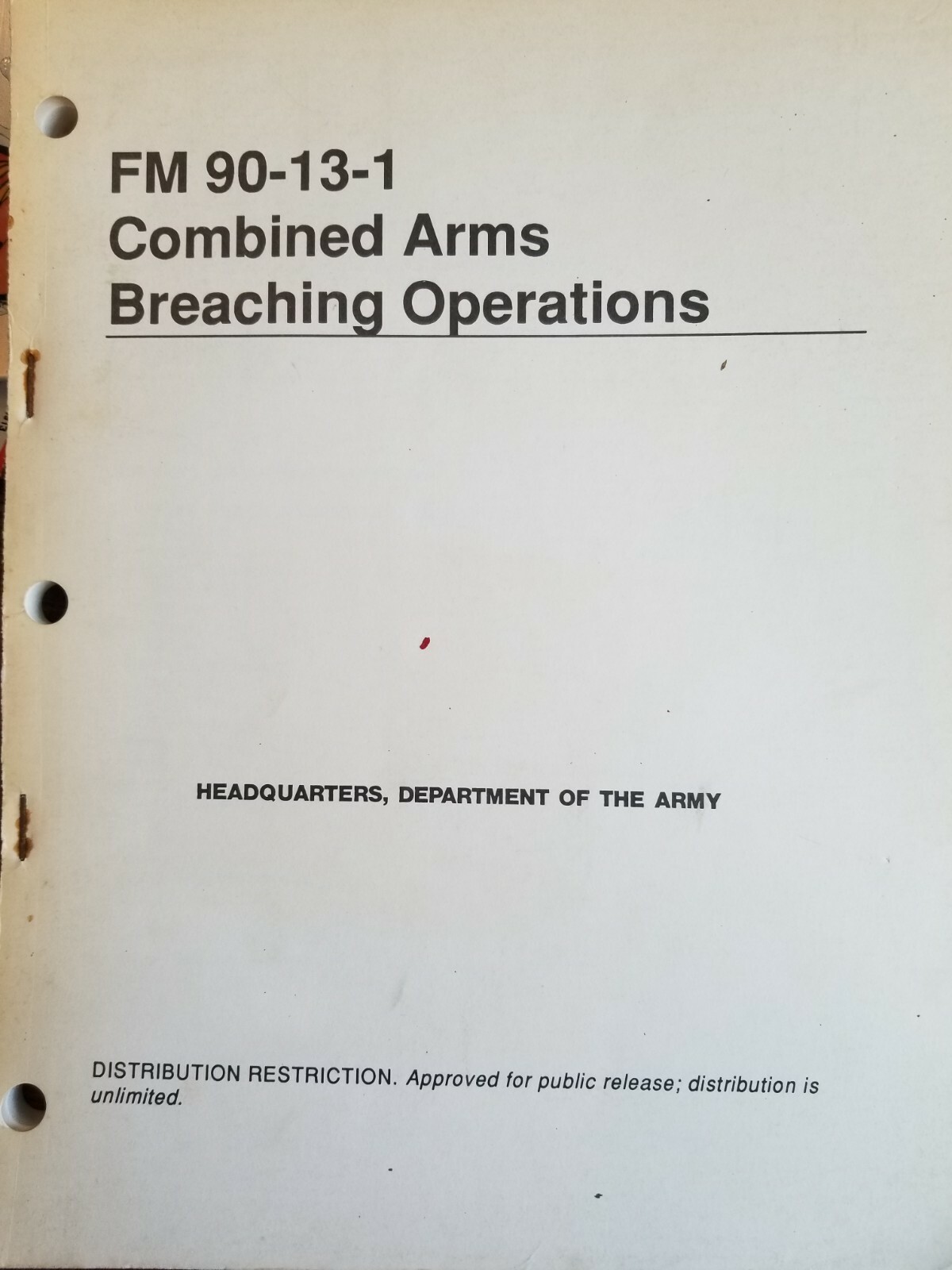 FM 90-13-1 Combined Arms Breaching Operations, 28 February 1991 | eBay