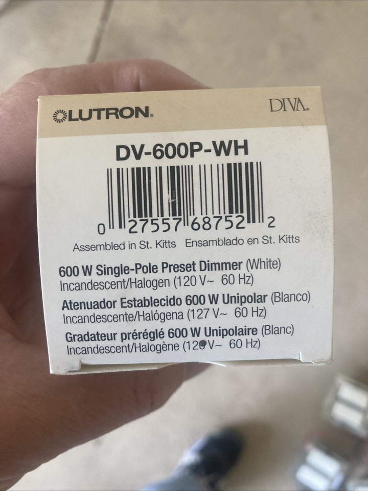 Lutron DIVA DV-600P-WH DV-600P Single-Pole Preset Dimmer Incandescent ...
