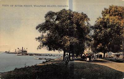 WALPOLE ISLAND Ontario Canada postcard Kent County River front dock ...