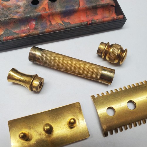 Rare Antique Vintage 1920’s Shaving barber Gold Gillette Safety Razor ...