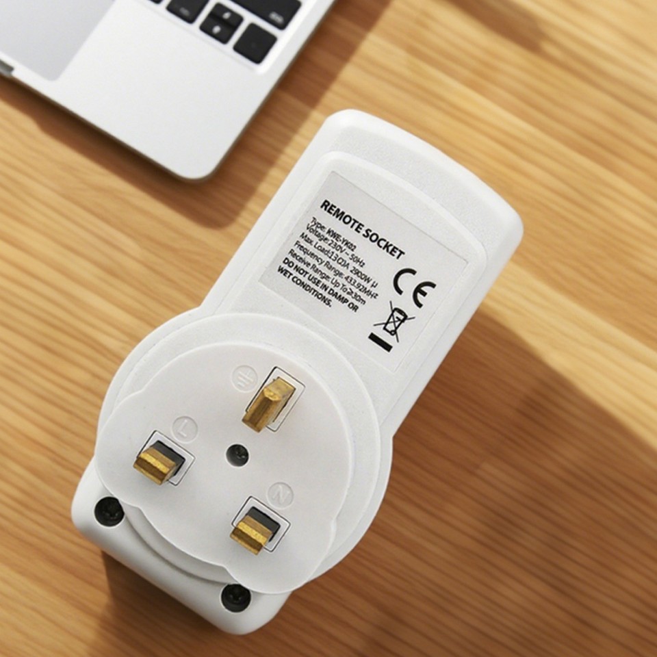 UK Plug Home Power Outlet Light Switch Socket 1-4pcs Remote Control ...