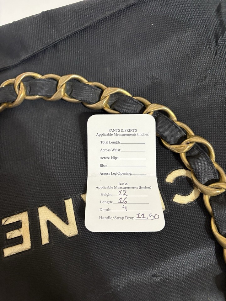 Vtg Chanel Black Chain Strap CC Logo Tote Bag Bag | eBay