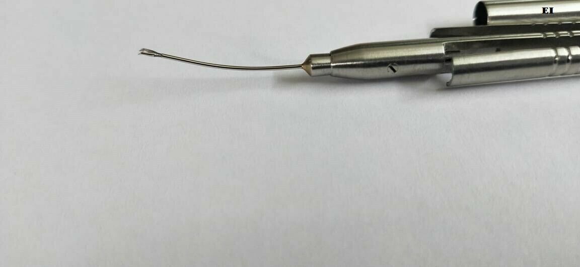 SS Fine Ikeda MICS Capsulorrhexis Forceps 23 Gauge Curved Tip 1mm ...