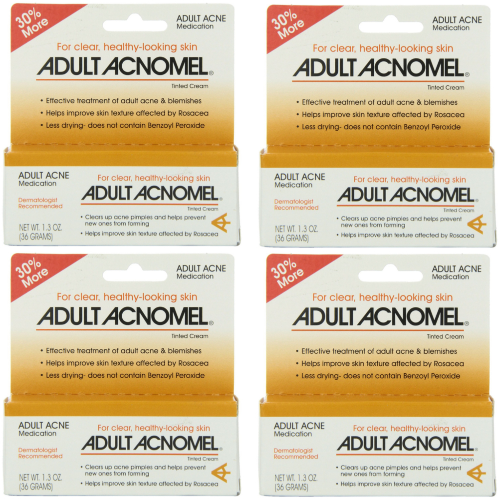 4 Pack Adult Acnomel Tinted Cream Acne Medication 1.30 Oz 36 G Each ...