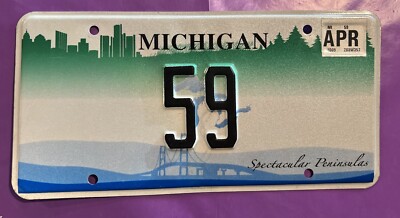 LICENSE PLATES Michigan #59 with sticker | eBay
