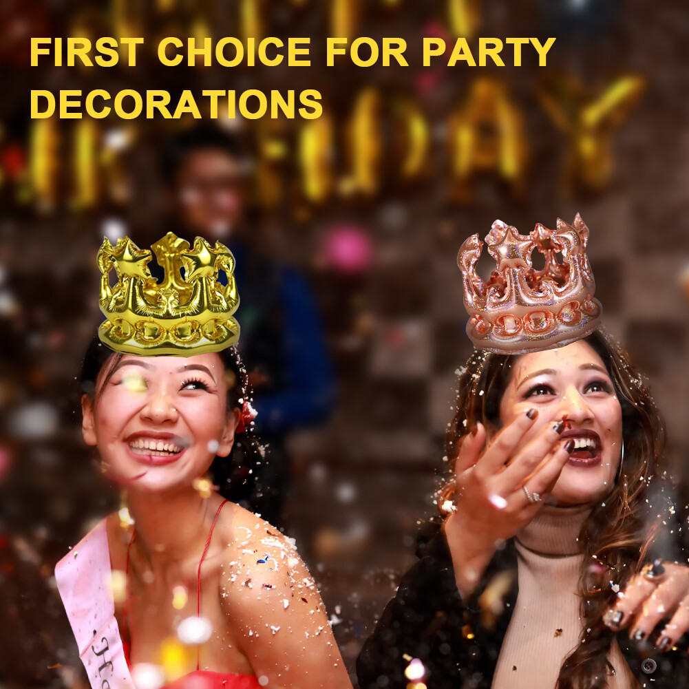Inflatable Crown Toys Kids Adults Kings Queens Bright Color Party Decor ...