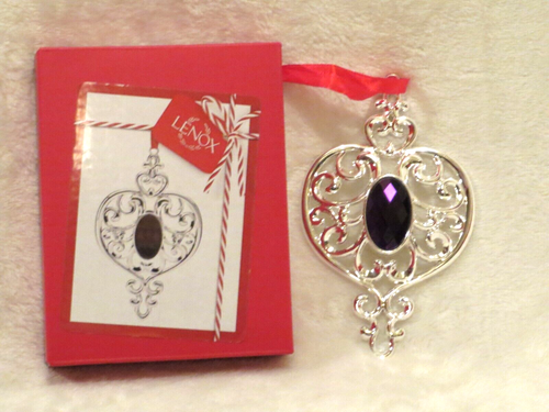 LENOX - Bejeweled Collection - Silverplate Ornament - Purple Amethyst ...