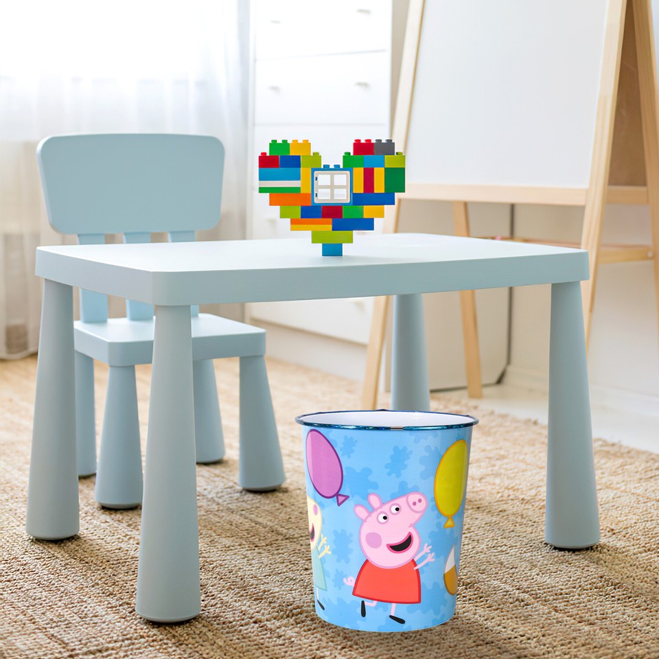 Peppa Pig Kids Waste Bucket Paper Bin Basket for Bedroom Desk Dustbin ...
